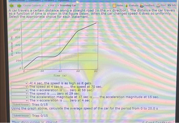 Solved A car travels a certain distance along a straight | Chegg.com