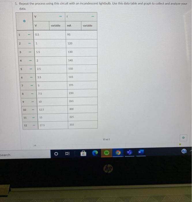 Solved 1. Repeat the process using this circuit with an | Chegg.com