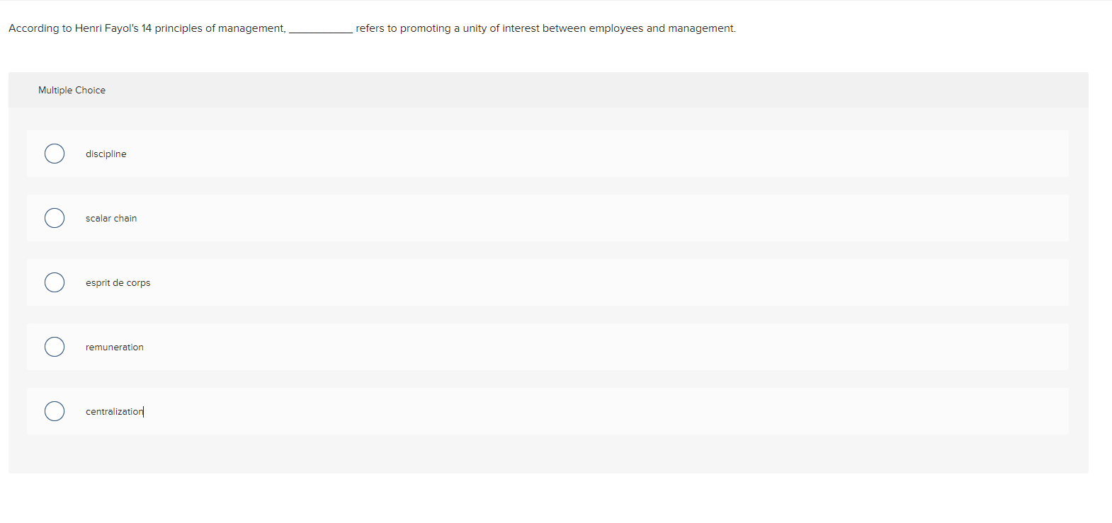 Solved According to Henri Fayol's 14 ﻿principles of | Chegg.com
