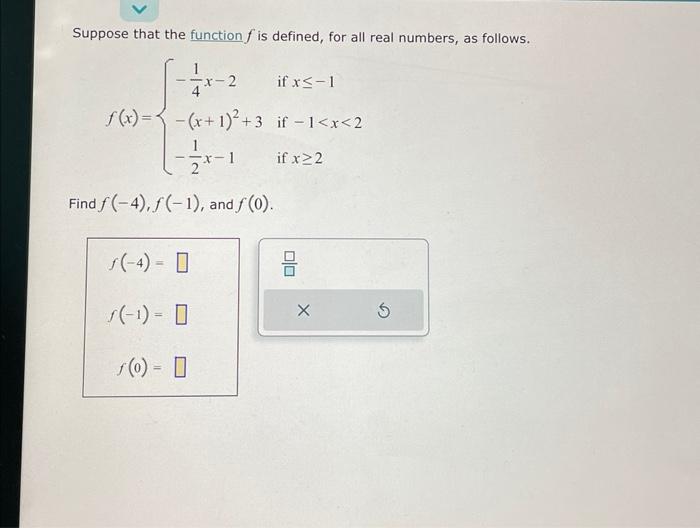 Solved Suppose that the function f is defined, for all real | Chegg.com