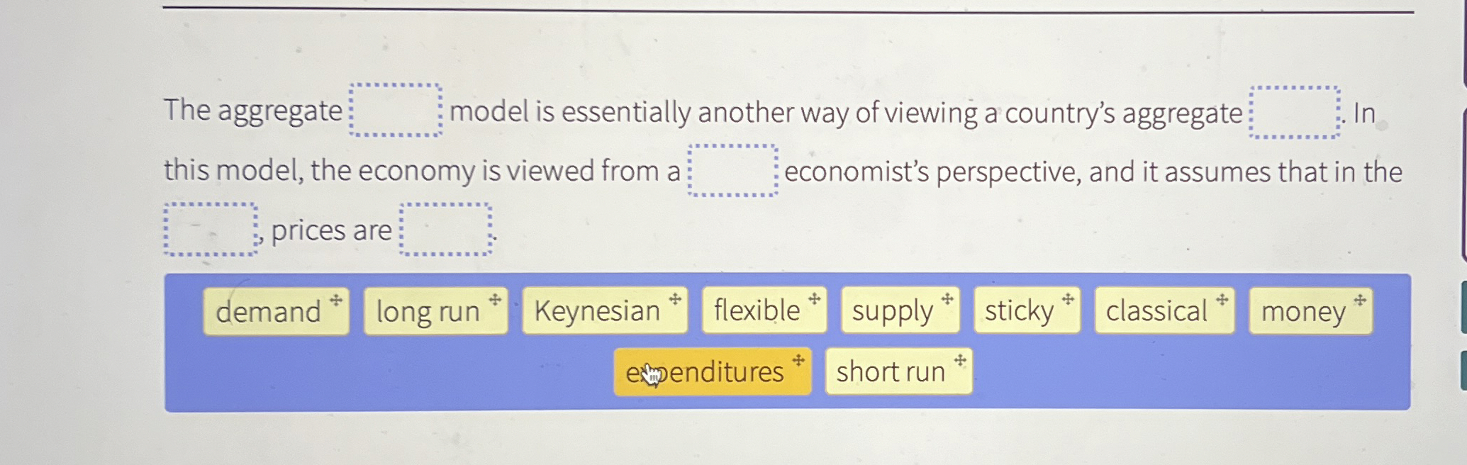 Solved The aggregate ﻿model is essentially another way of | Chegg.com