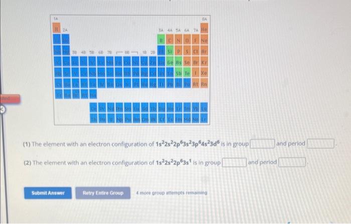 Solved (1) What is the complete ground state electron | Chegg.com