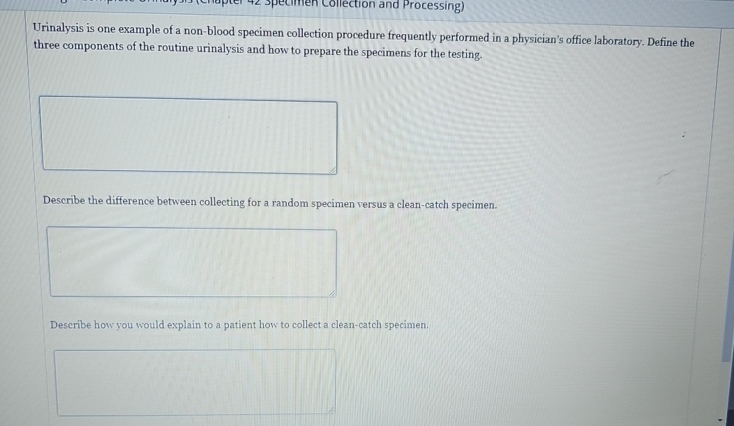 Solved Urinalysis is one example of a non-blood specimen | Chegg.com