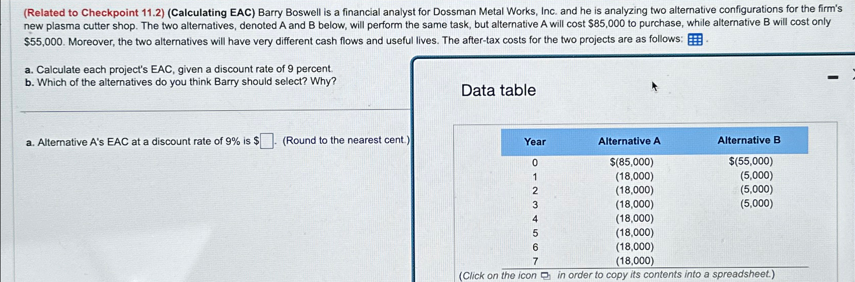 Solved (Related to Checkpoint 11.2) (Calculating EAC) ﻿Barry | Chegg.com