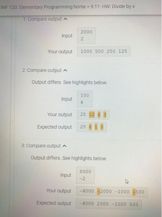 Solved The code I originally had worked for the inputs 2000 | Chegg.com