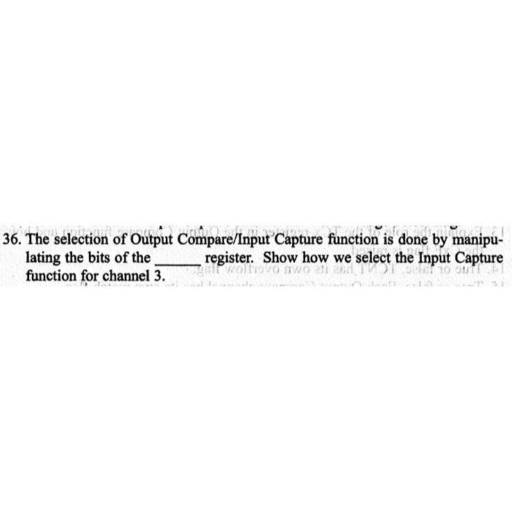 Solved The Selection Of Output Compare Input Capture
