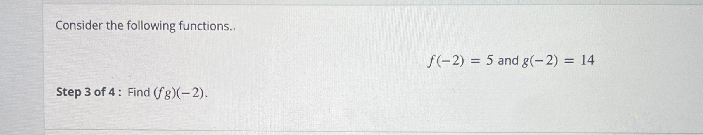 Solved Consider the following functions..f(-2)=5 ﻿and | Chegg.com