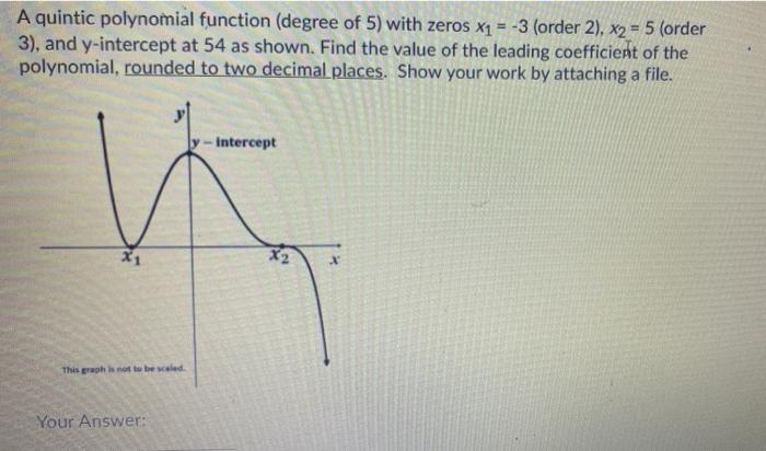 Solved A quintic polynomial function (degree of 5) with | Chegg.com