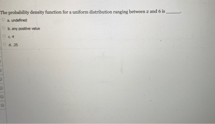 Solved The probability density function for a uniform | Chegg.com