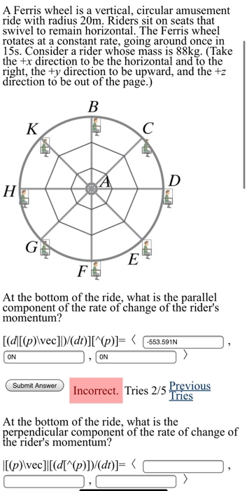 Solved A Ferris wheel is a vertical, circular amusement ride | Chegg.com