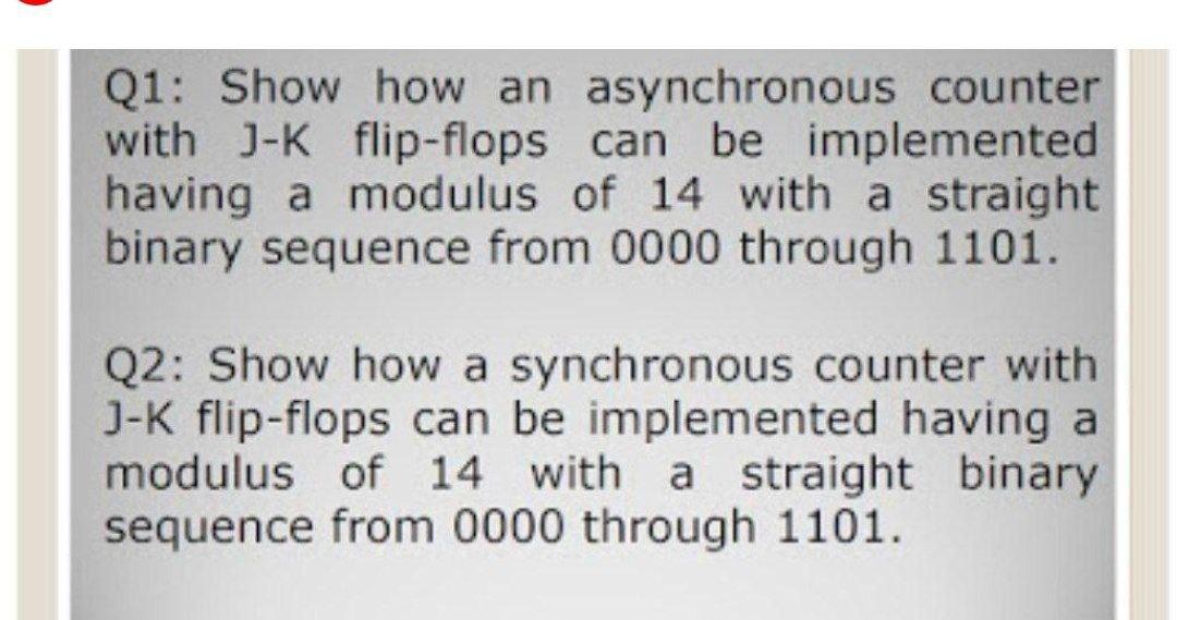 Solved Q1: Show how an asynchronous counter with J-K | Chegg.com