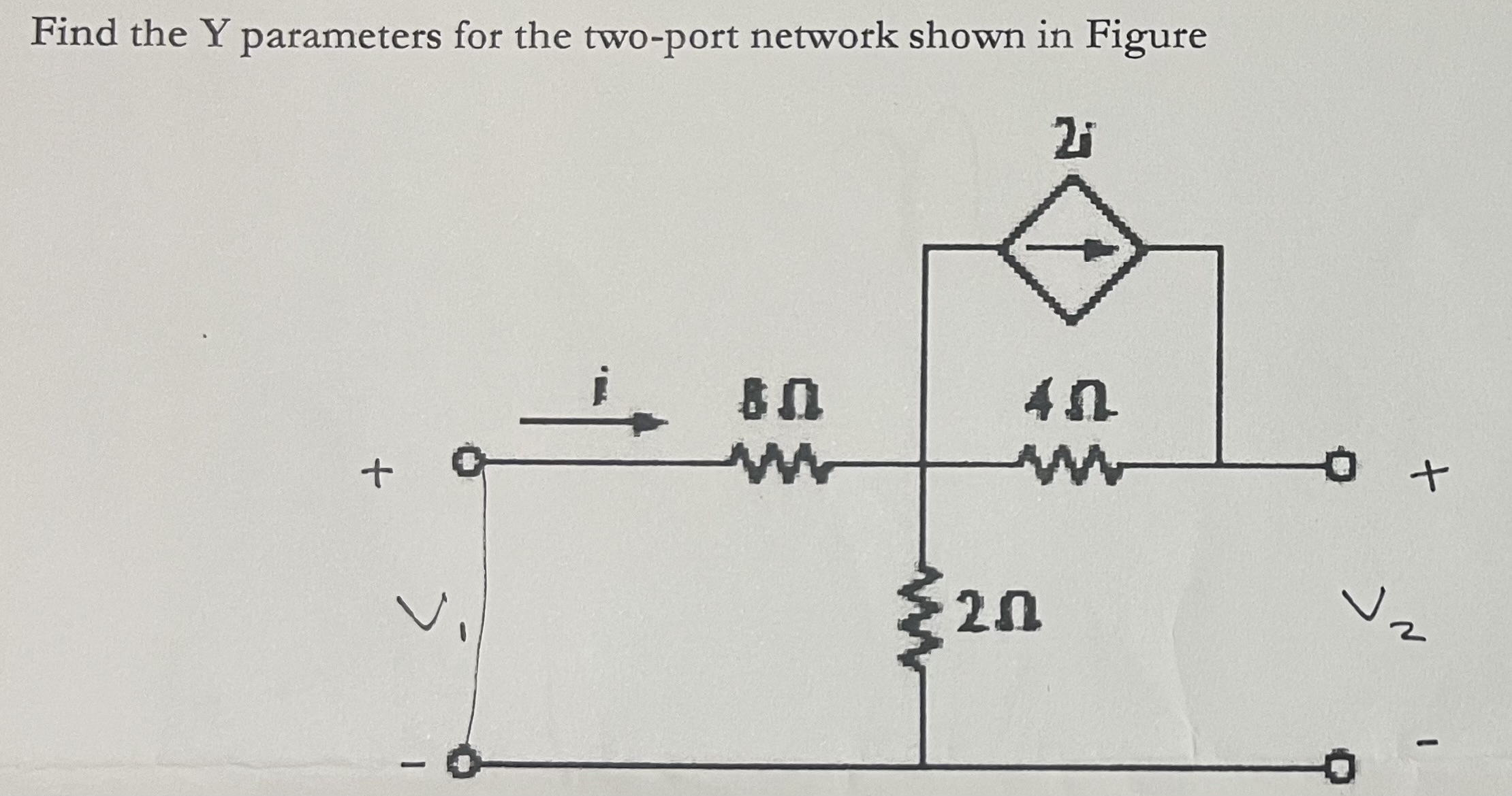 Solved Find the Y parameters for the two-port network shown | Chegg.com