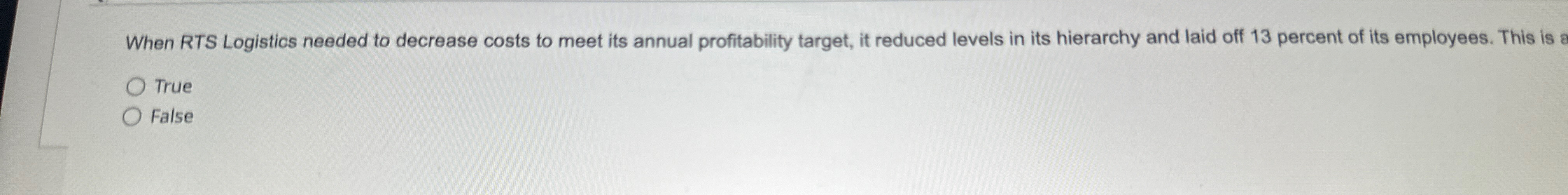 Solved When RTS Logistics needed to decrease costs to meet | Chegg.com