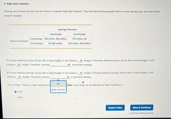 Solved Synergy and Dynaco are the only two firms in a | Chegg.com