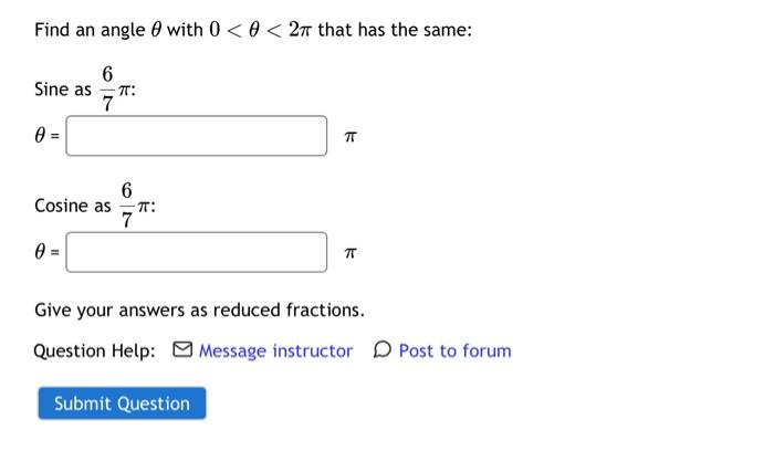 Solved find an angle pheta with 0