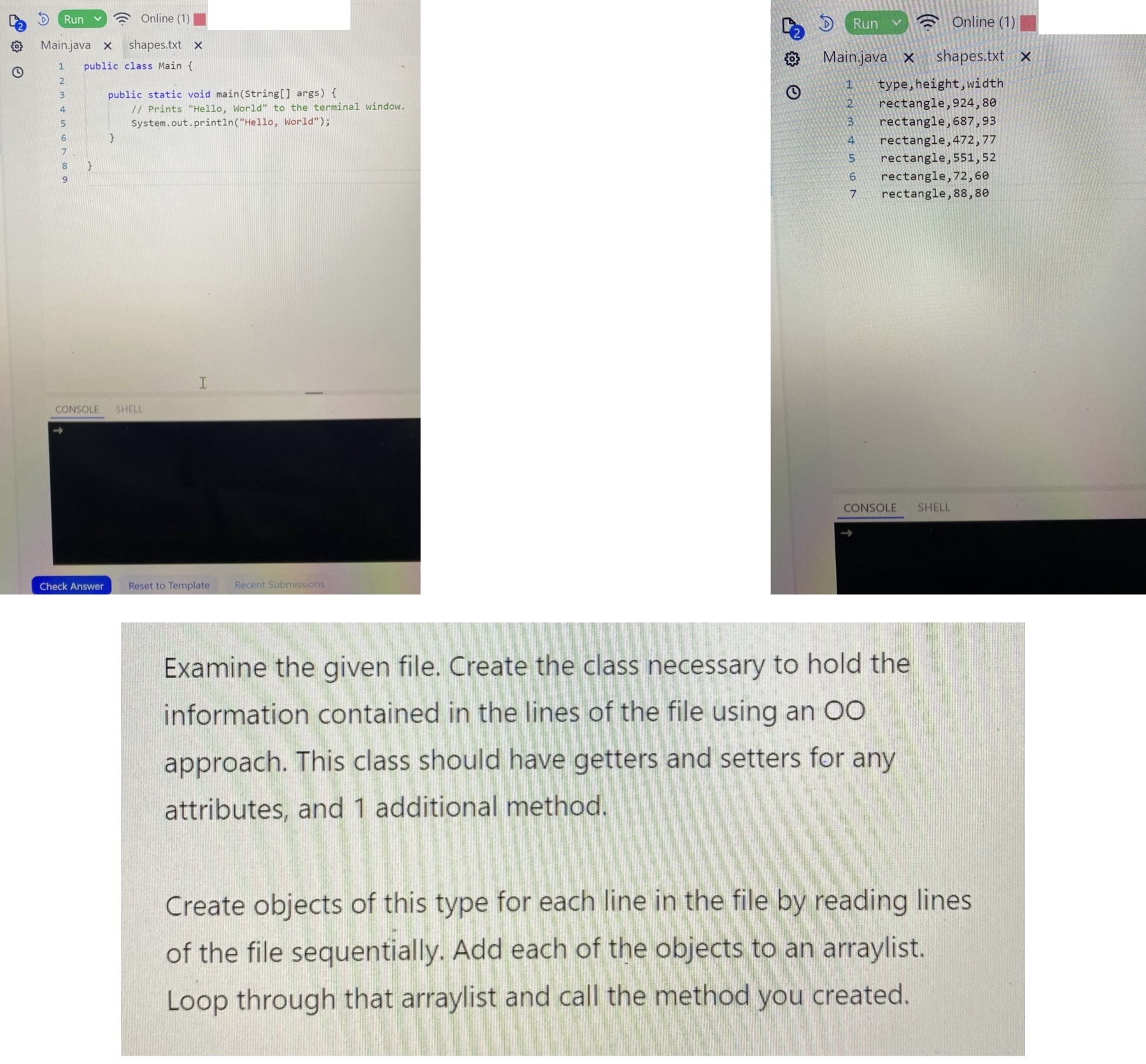 Solved I will upvote if code is solves problem and runs | Chegg.com
