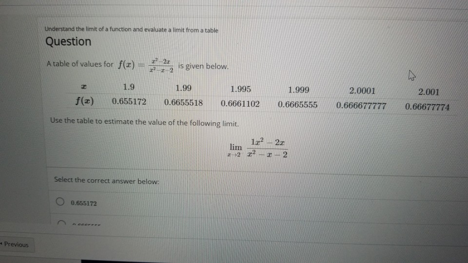 Solved Understand the limit of a function and evaluate a | Chegg.com