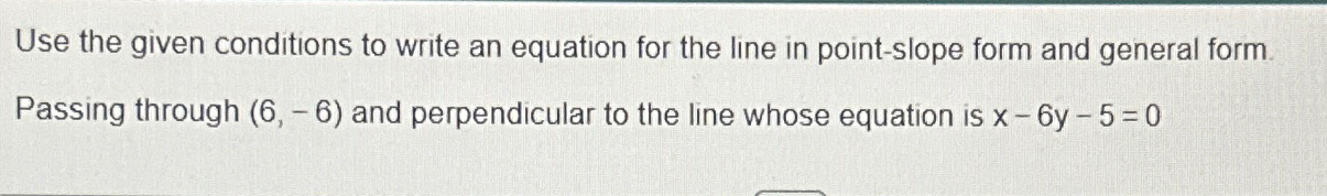 Solved Use the given conditions to write an equation for the | Chegg.com