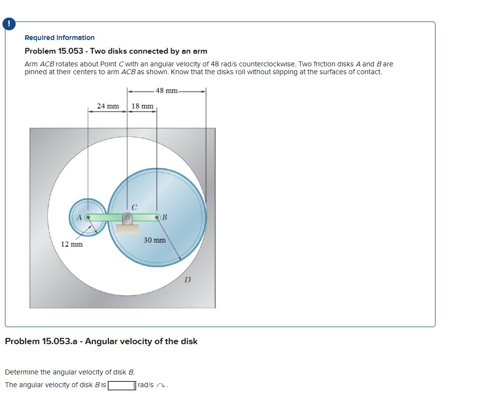 Solved !Required InformationProblem 15.053 - ﻿Two disks | Chegg.com