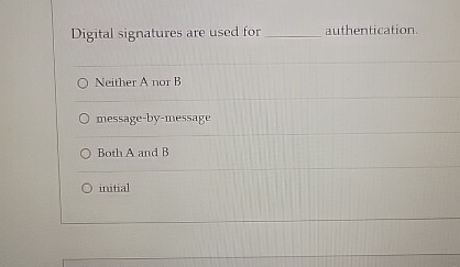Solved Digital signatures are used for q, | Chegg.com