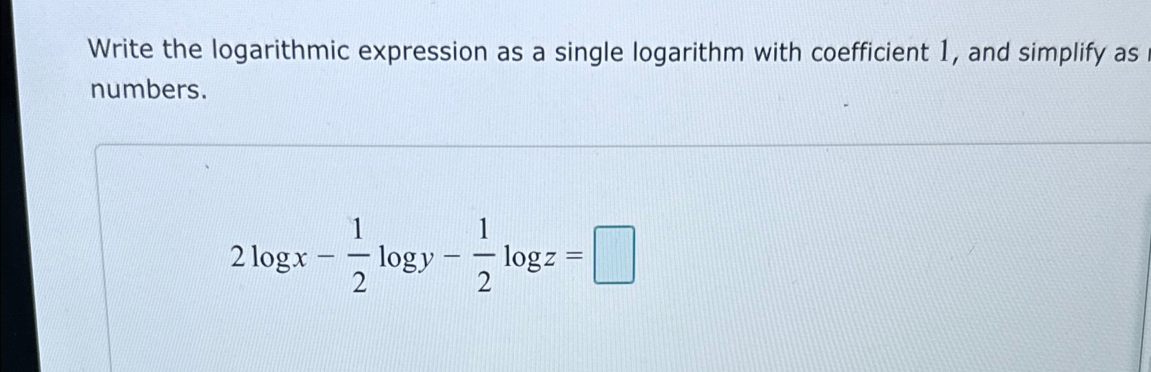 Solved Write the logarithmic expression as a single | Chegg.com