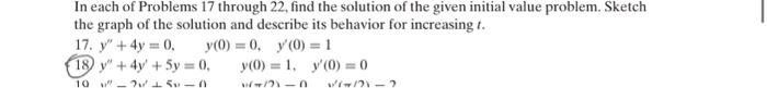 Solved In each of Problems 17 through 22, find the solution | Chegg.com