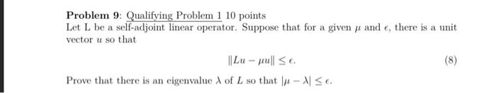 Problem 9: Qualifying Problem 110 points Let L be a | Chegg.com