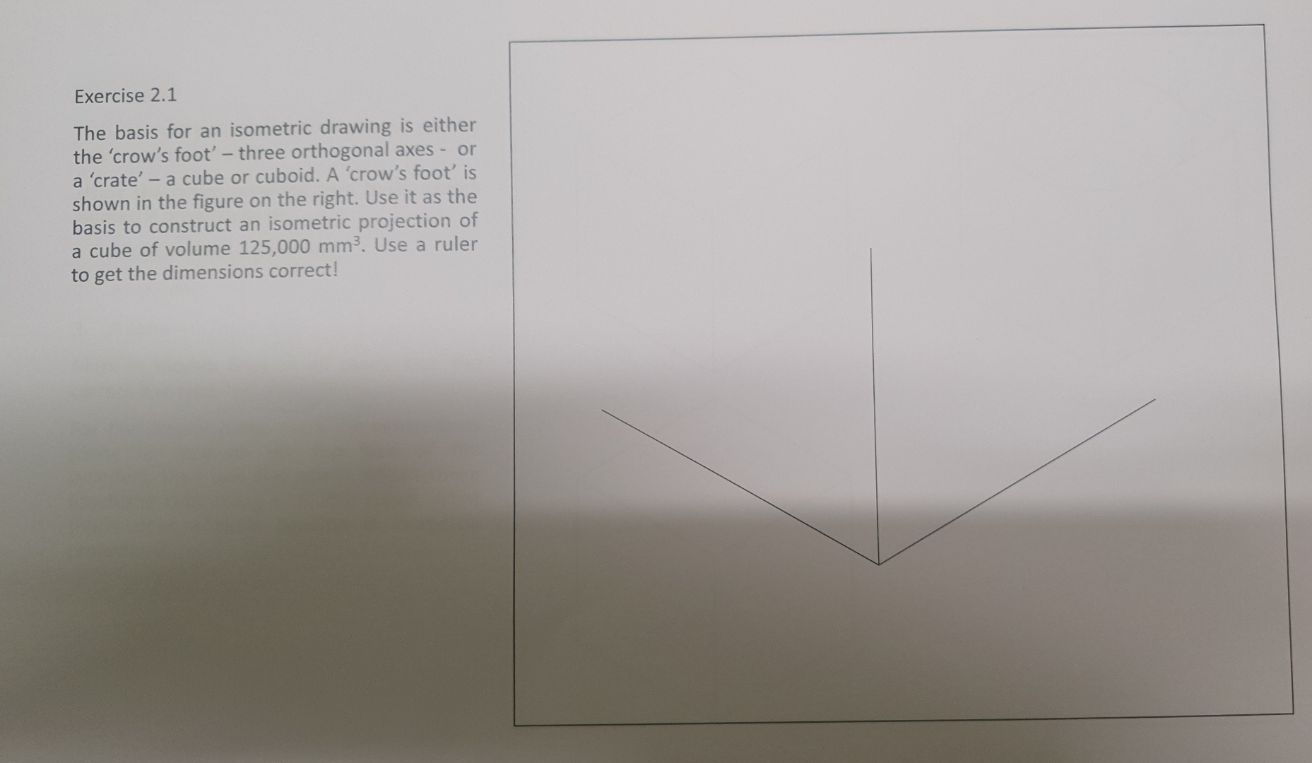 Solved Exercise 2.1The basis for an isometric drawing is | Chegg.com
