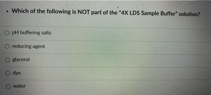 Solved Which of the following is NOT part of the "4X LDS | Chegg.com