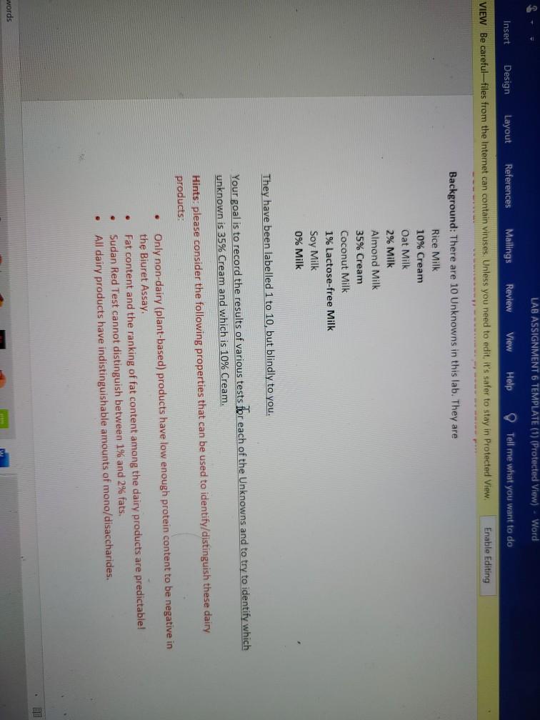 Solved LAB ASSIGNMENT 6 TEMPLATE (1) (Protected View) - Word | Chegg.com