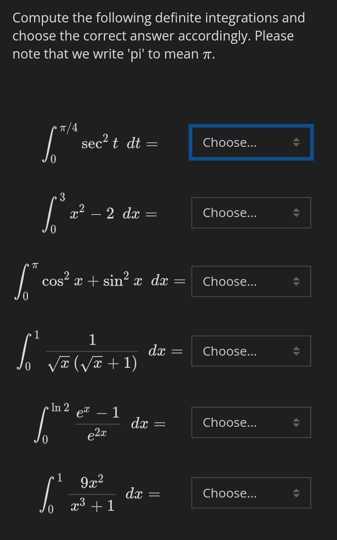 Solved Compute the following definite integrations and | Chegg.com