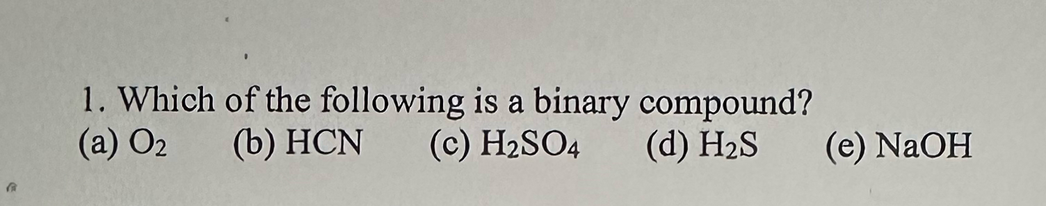 Solved Which of the following is a binary | Chegg.com