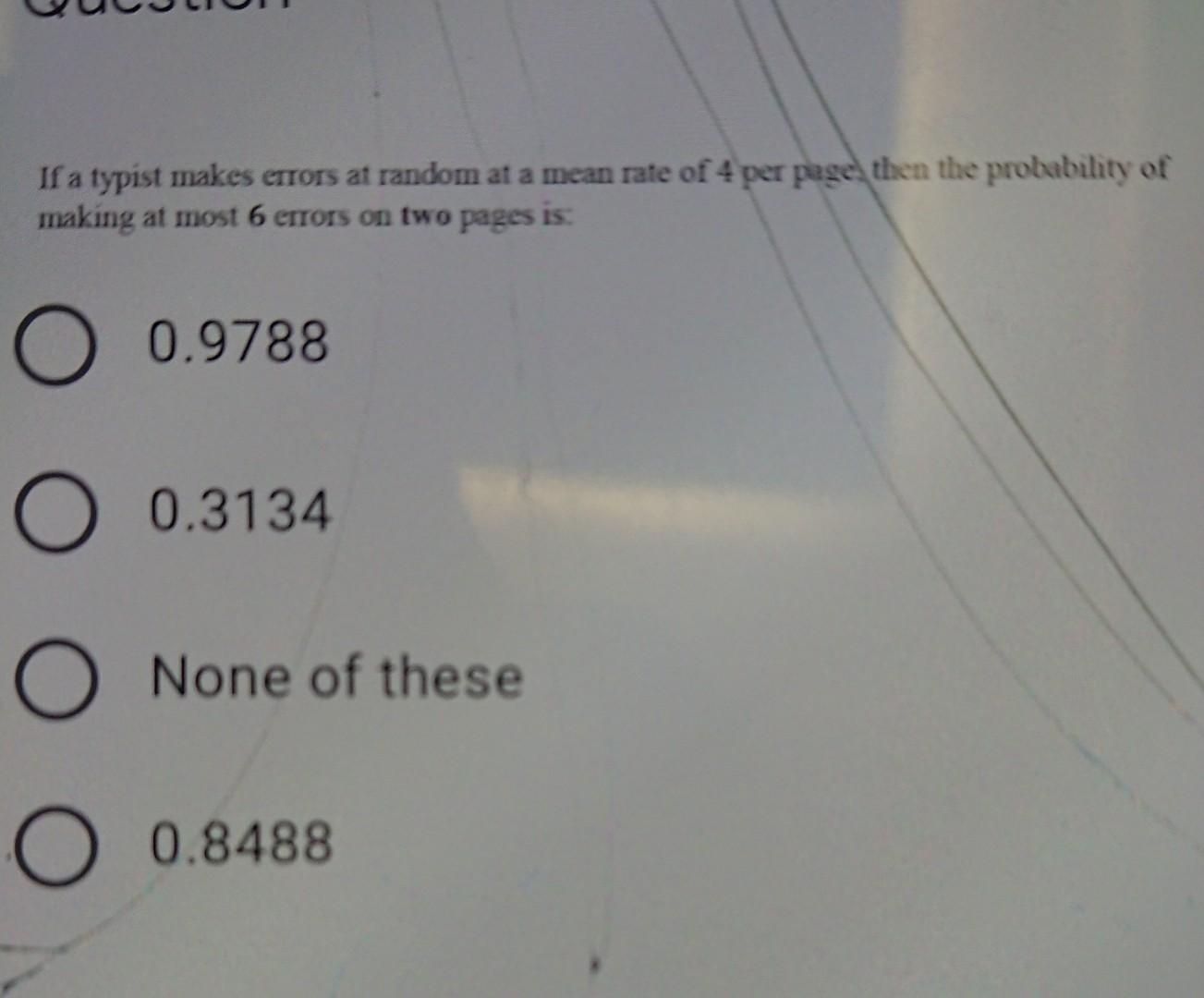 Solved If a typist makes errors at random at a mean rate of | Chegg.com
