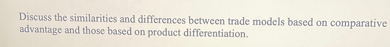 Solved Discuss the similarities and differences between | Chegg.com