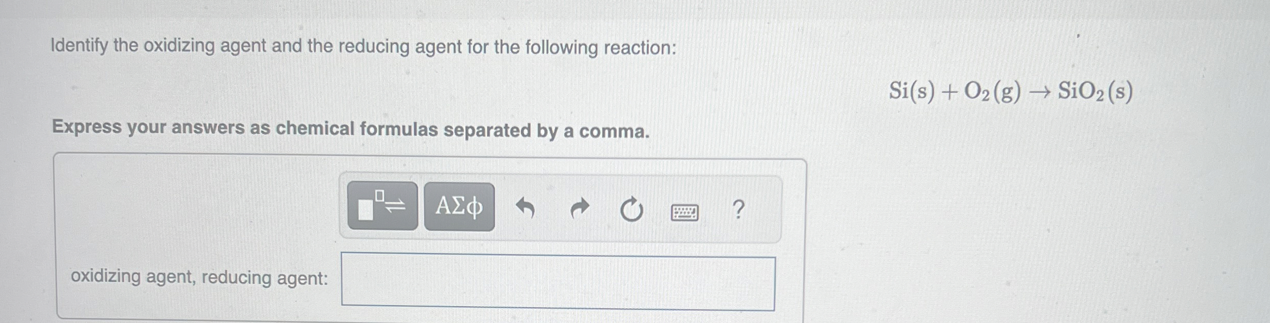 Solved Identify the oxidizing agent and the reducing agent | Chegg.com