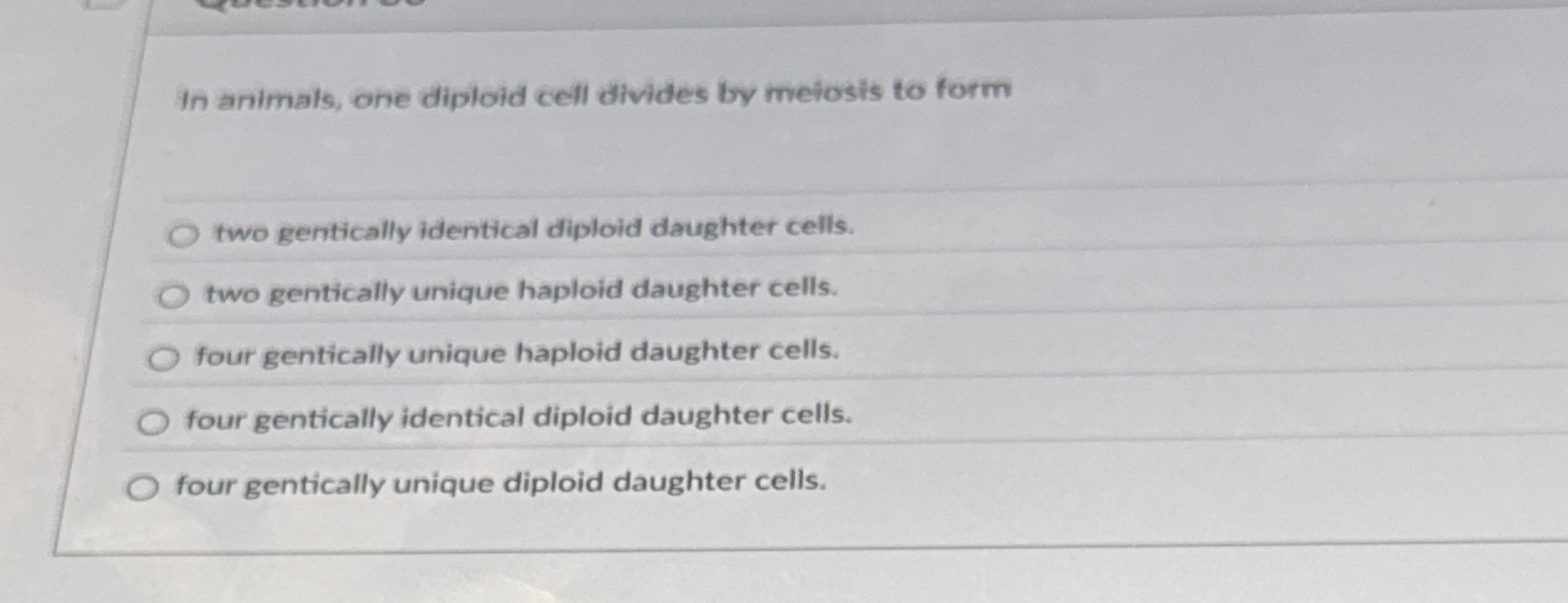High Quality SOLUTION In animals, one diploid cell divides by meiosis ...