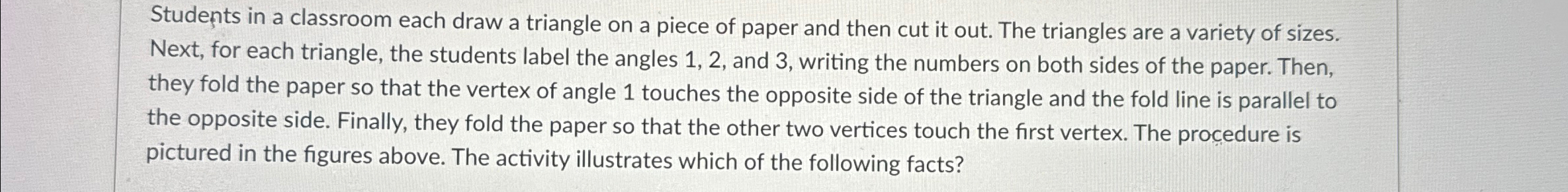 Solved Students in a classroom each draw a triangle on a | Chegg.com