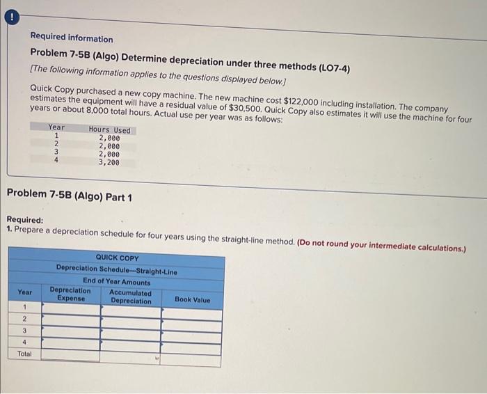 Solved Required information Problem 7.5B (Algo) Determine | Chegg.com