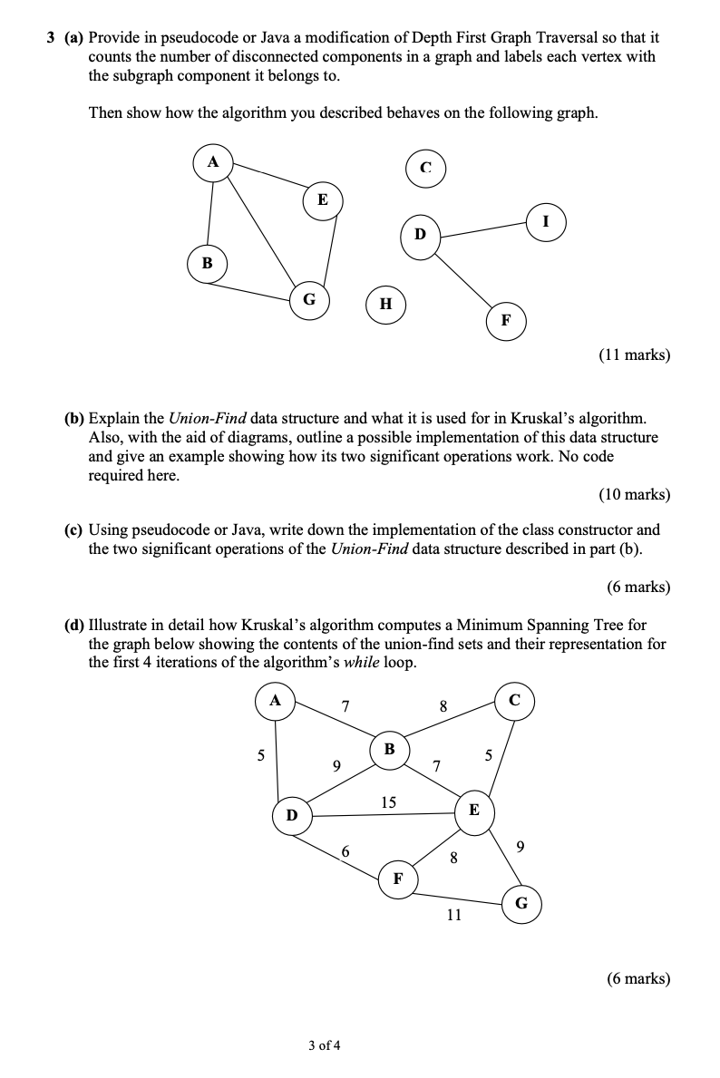 Solved 3 (a) ﻿Provide in pseudocode or Java a modification | Chegg.com