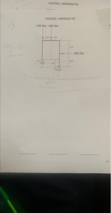 STATICS-MODULE O1 STATIKS-MODULE 01 1001lb400th 13 | Chegg.com