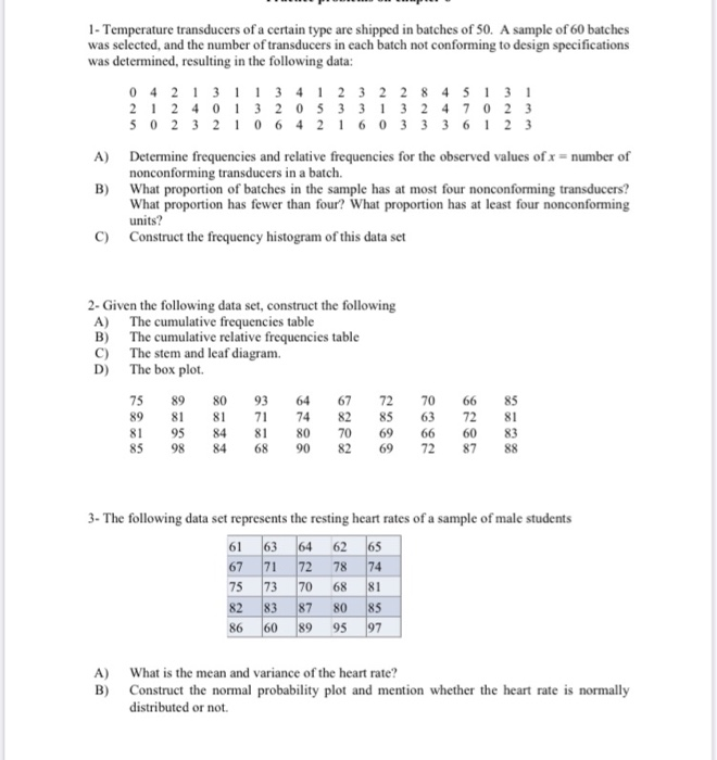 Solved 1 - Temperature transducers of a certain type are | Chegg.com