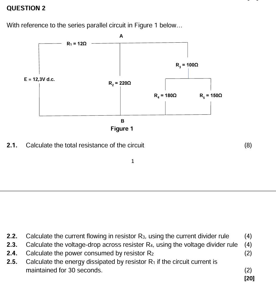 Solved With reference to the series parallel circuit in | Chegg.com