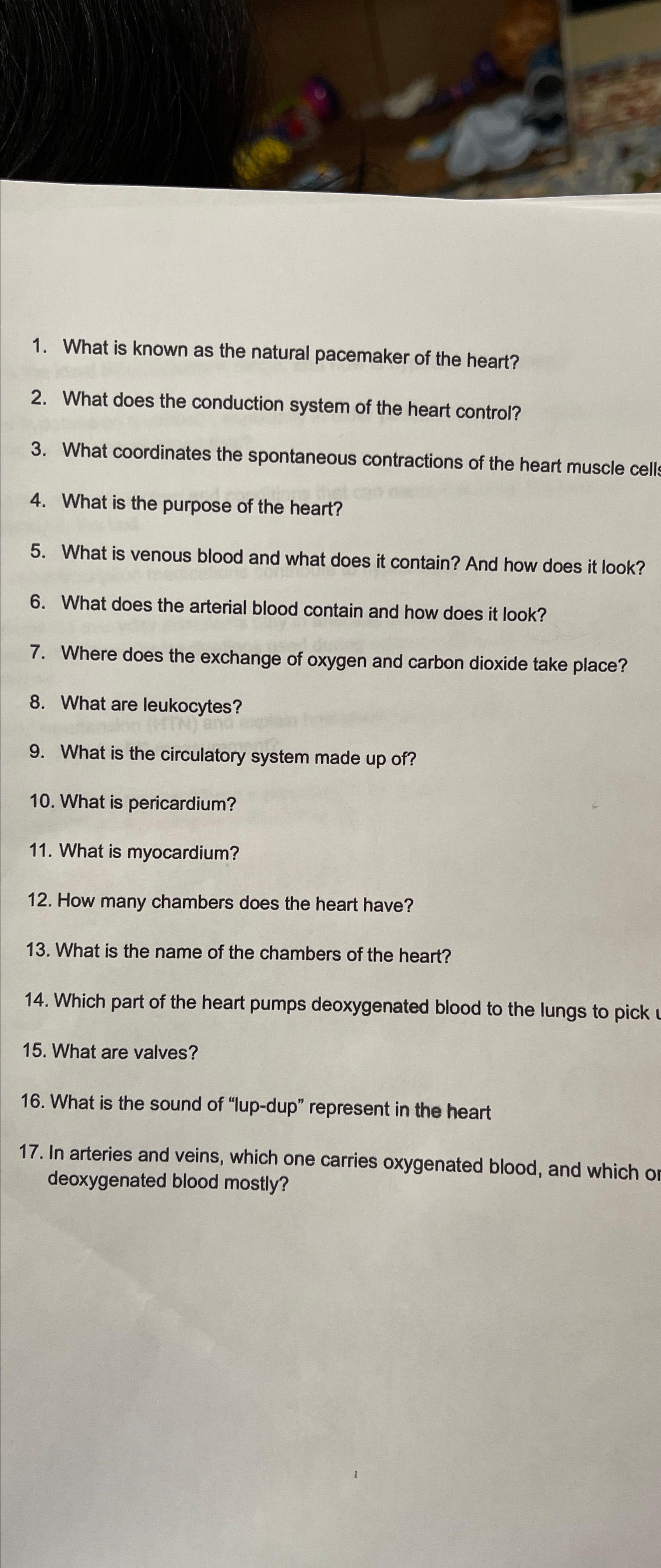 Solved What is known as the natural pacemaker of the | Chegg.com