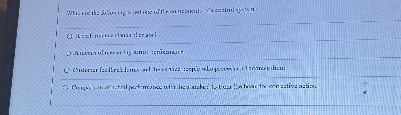 Solved Which of the following is not one of the components | Chegg.com
