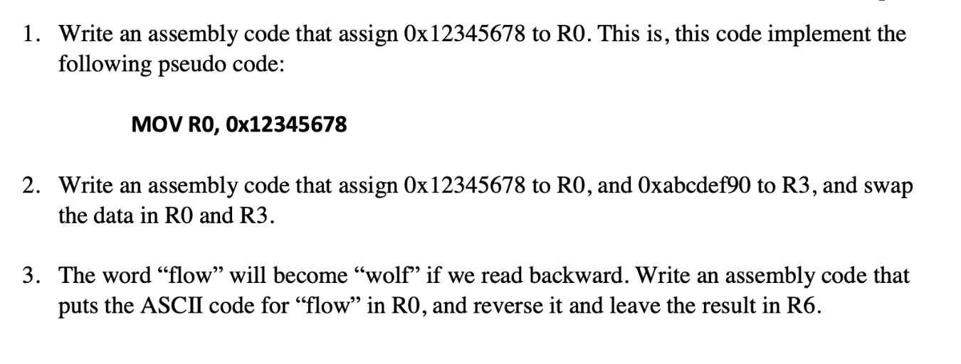 Solved Write an ﻿assembly code that assign | Chegg.com