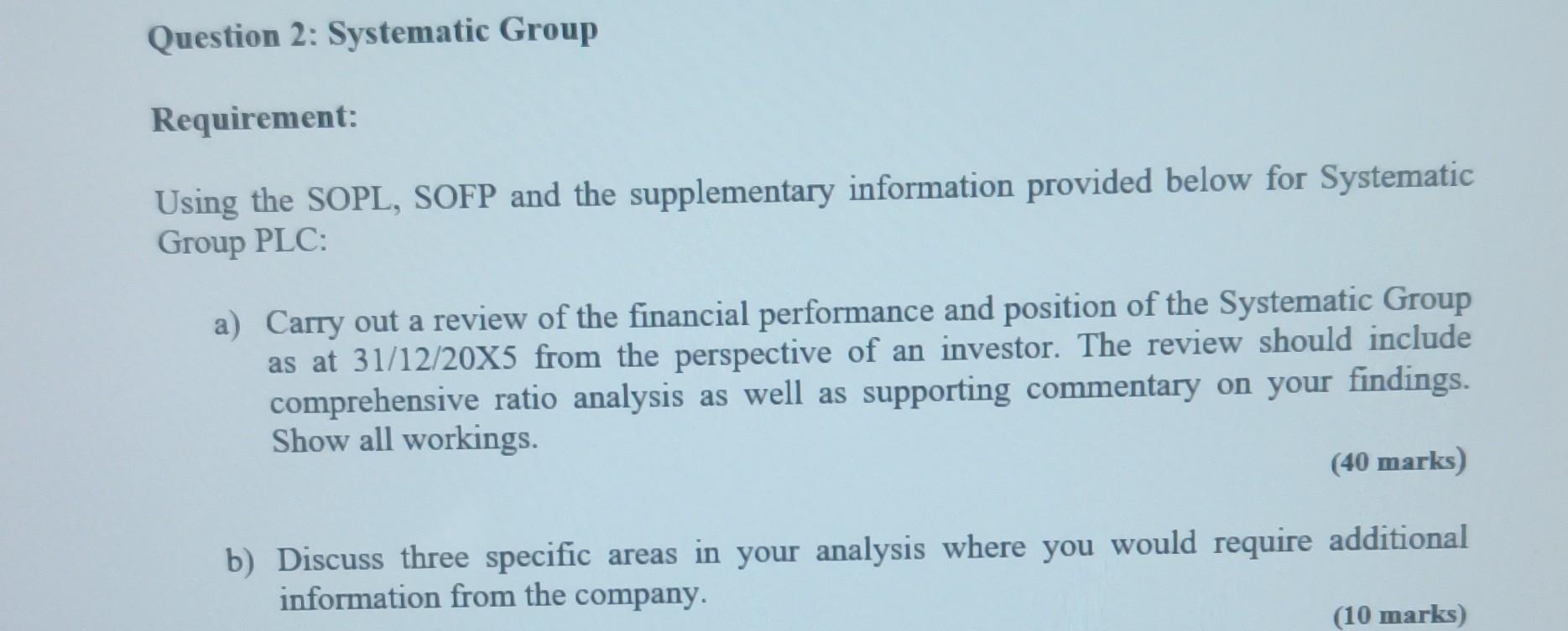 Question 2: Systematic Group Requirement: Using the | Chegg.com