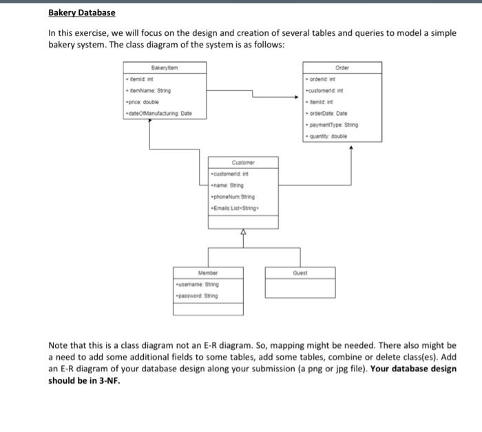 Solved Bakery Database In this exercise, we will focus on | Chegg.com