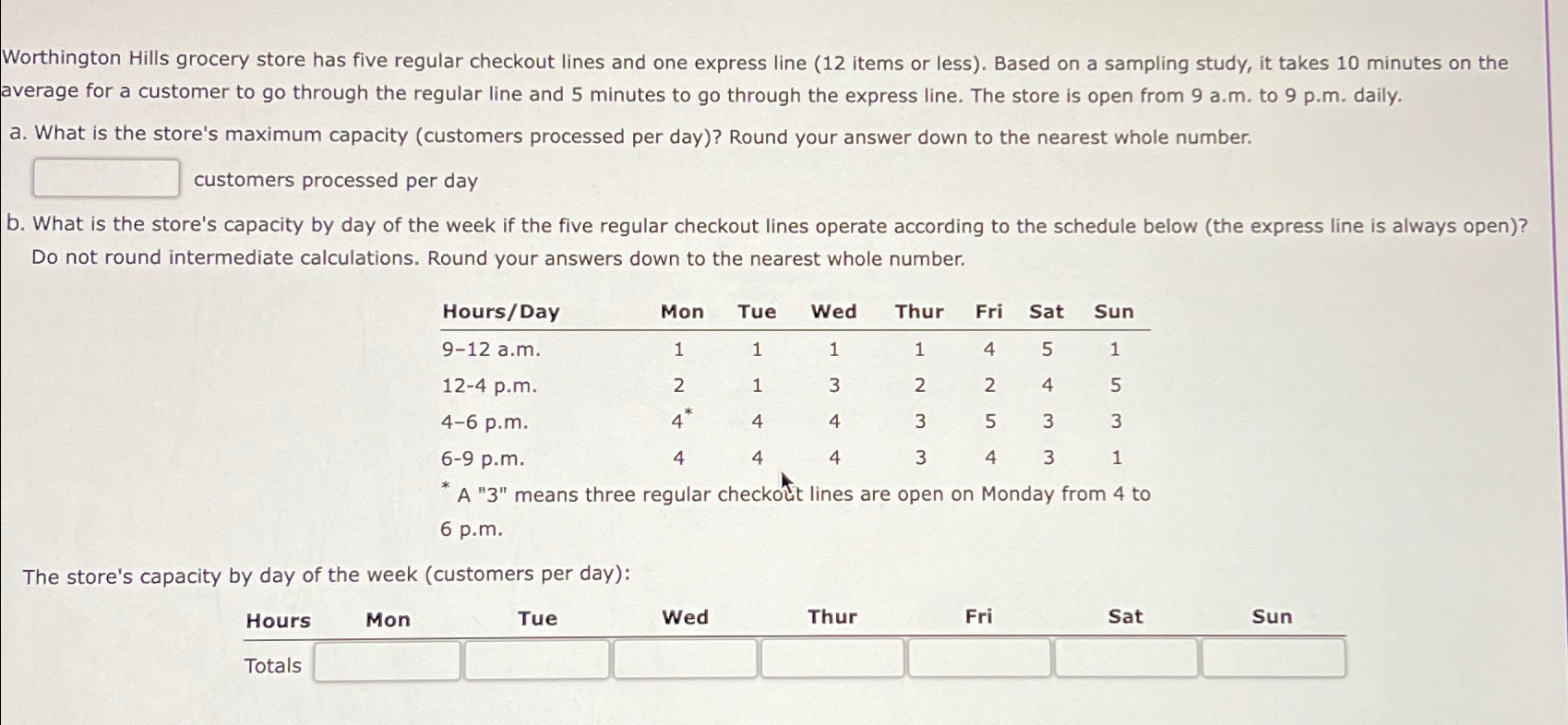 Solved Worthington Hills grocery store has five regular | Chegg.com