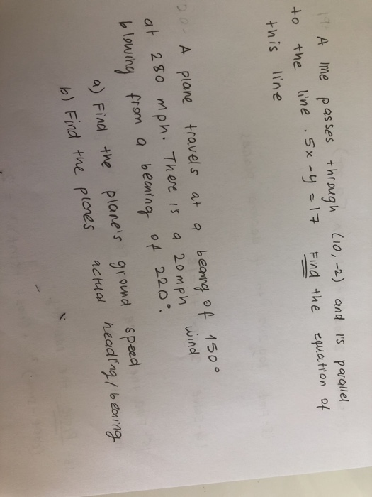 Solved to 19. A lime passes through (10,-2) and is parallel | Chegg.com