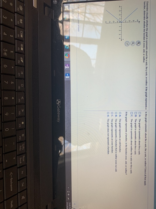 Solved Determine visually whether the graph is symmetric | Chegg.com